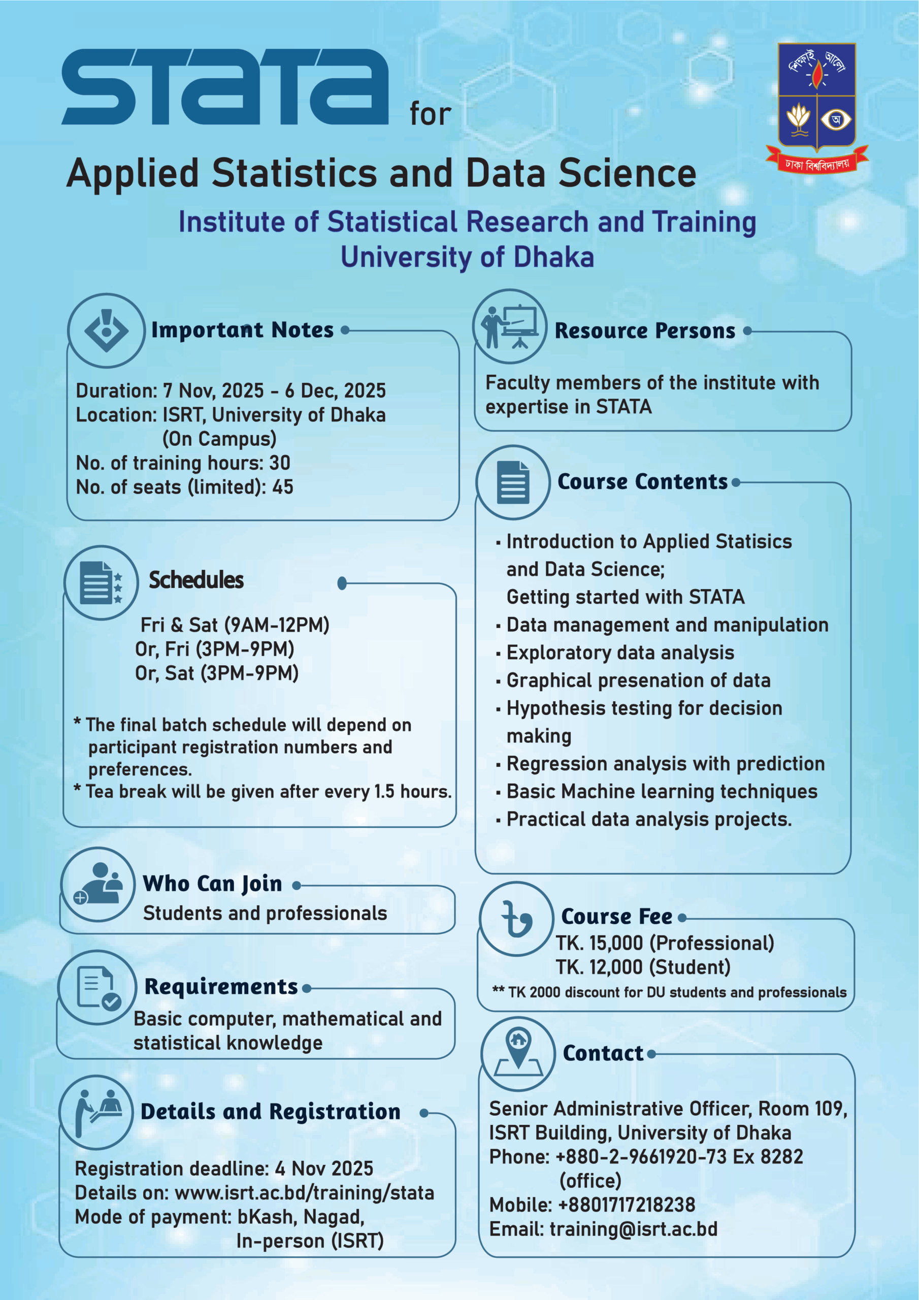 Stata - Institute of Statistical Research and Training